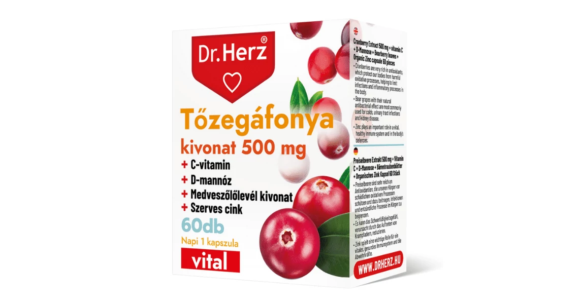 Dr.Herz Tőzegáfonya kivonat 500 mg kapszula 60x